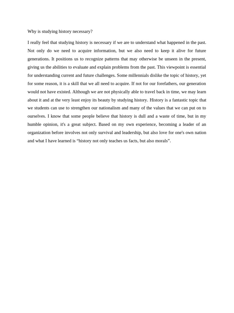 Importance of Studying History | PDF