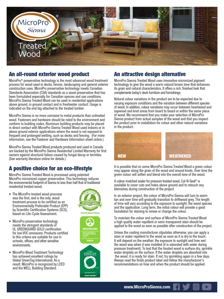 MicroPro Sienna Treated Wood 2021 PDF | PDF | Wood | Building Engineering