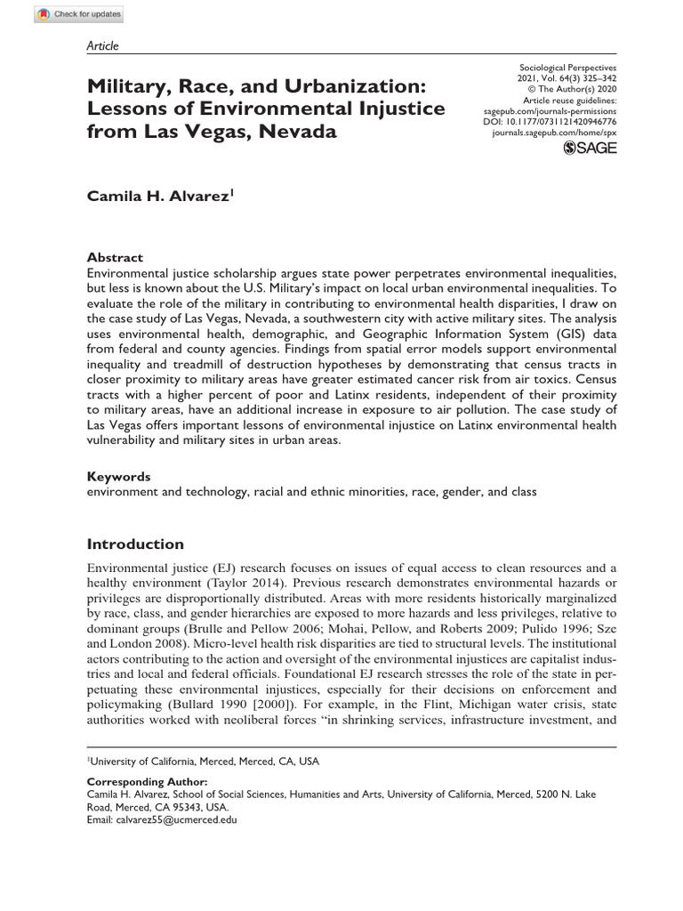 Military Impact on Urban Environmental Injustice | PDF | Air Pollution ...