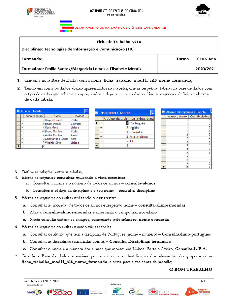 Ficha Trabalho Mod2 N18 | PDF