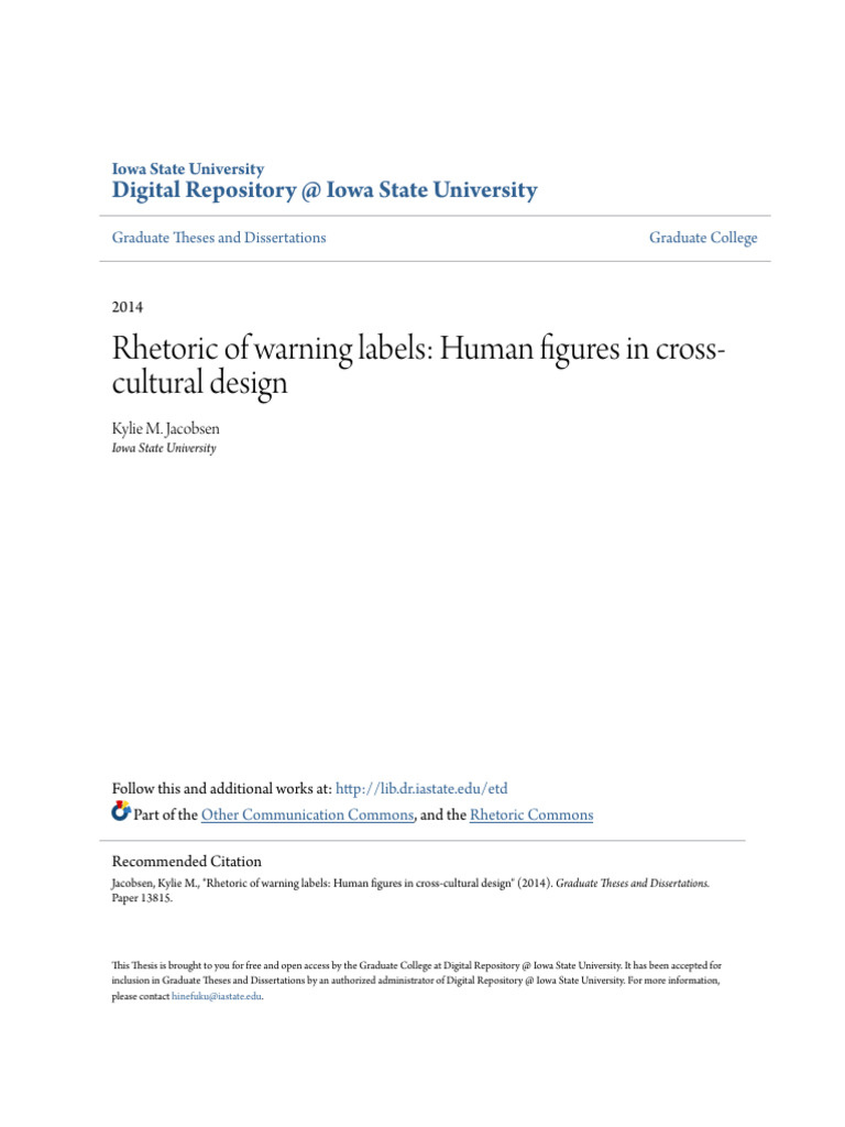 Rhetoric of Warning Labels - Human Figures in Cross-Cultural Desig | PDF