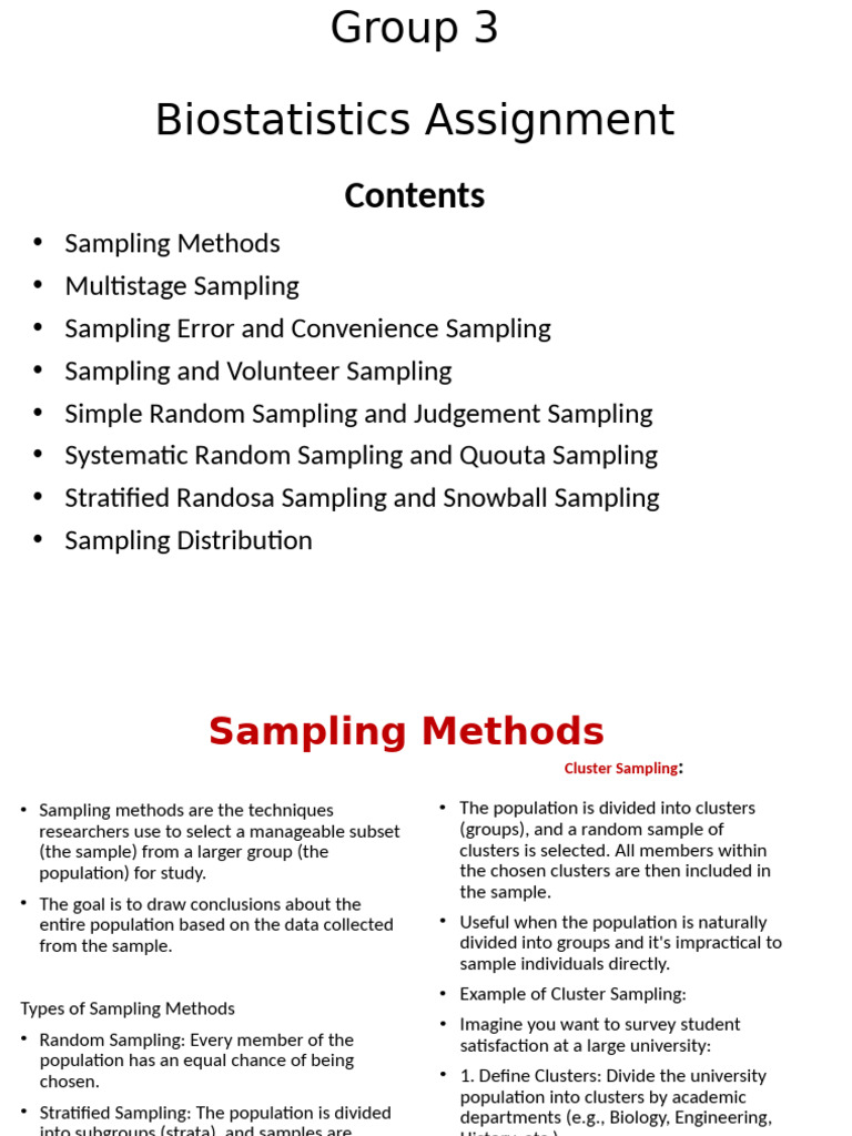 Biostat | PDF | Sampling (Statistics) | Stratified Sampling