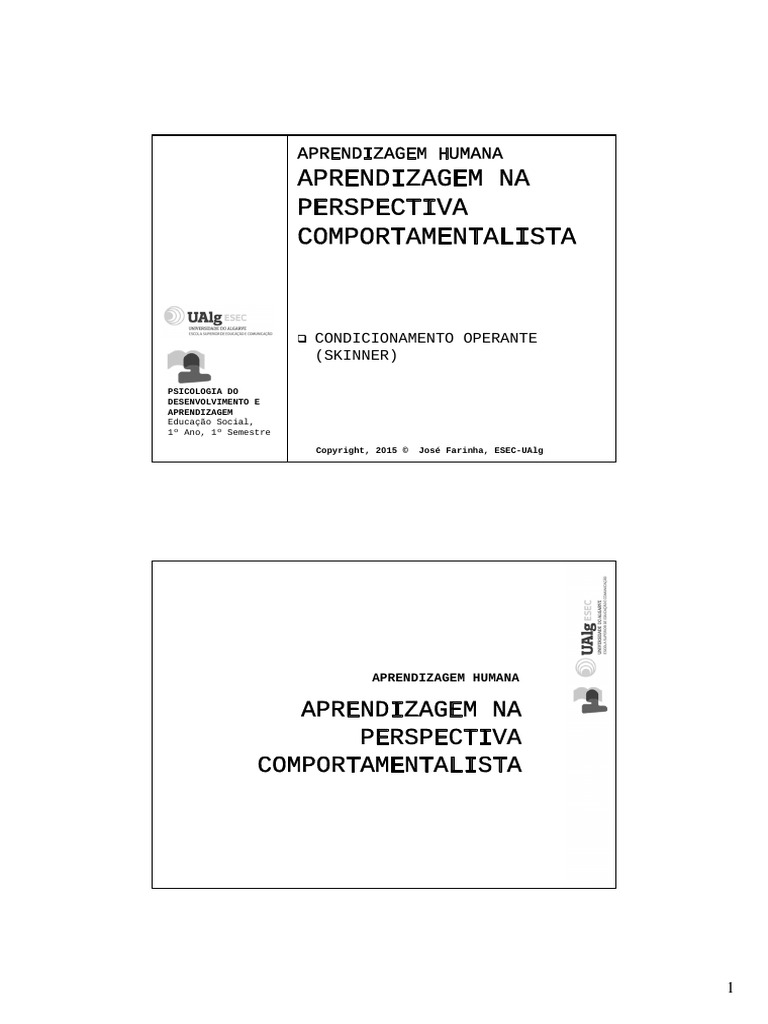 Condicionamento Operante (Skinner) | PDF | Aprendizado | Comportamento