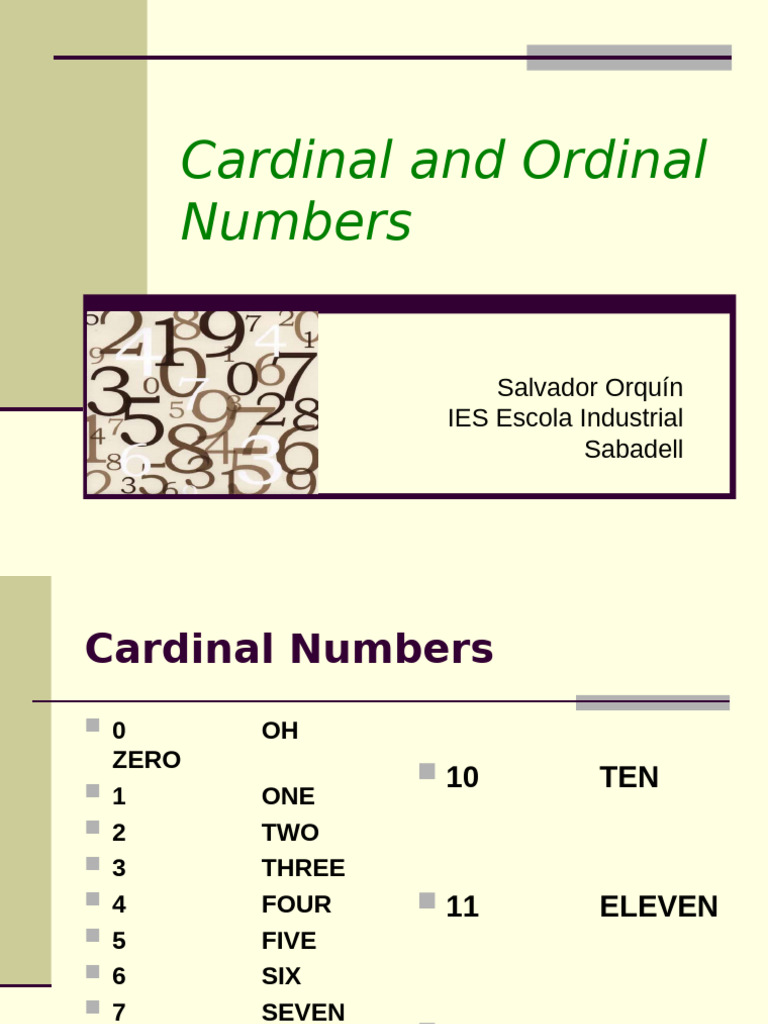 4th U2AW2D3 Cardinal and Ordinal Numbers | PDF