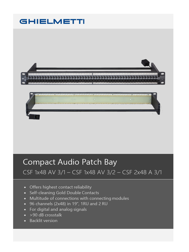 Compact Audio Patch Bay Solutions | PDF | Electrical Connector ...