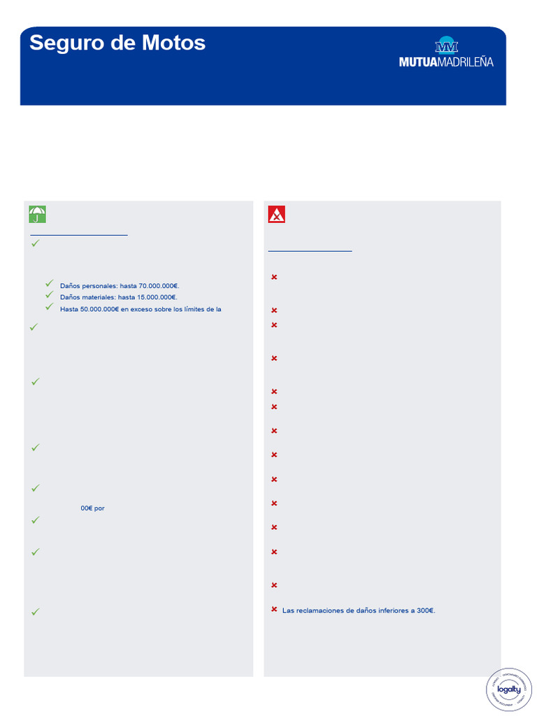 Seguro Moto Terceros Plus Mutua | PDF | Seguro | Póliza de seguros