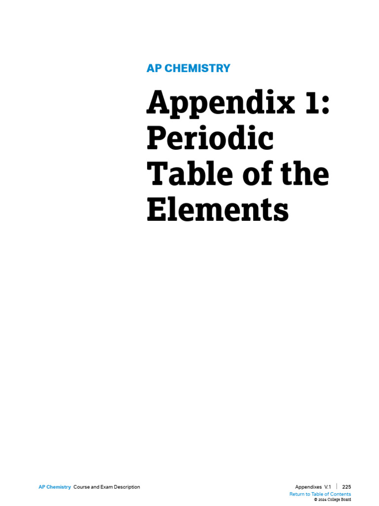 AP Chemistry Periodic Table and Formula Sheet 2024 | PDF | Acid ...