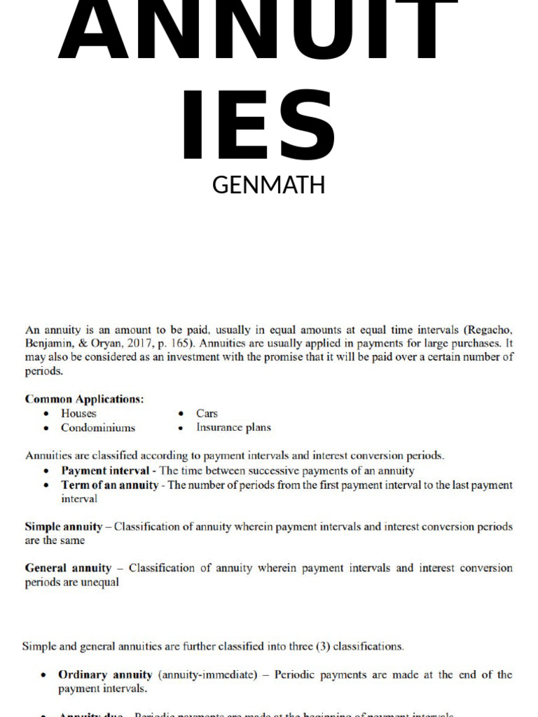 Annuities 1 | PDF