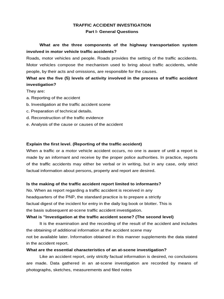 Traffic Accident Investigation 2 | PDF | Traffic Collision | Road