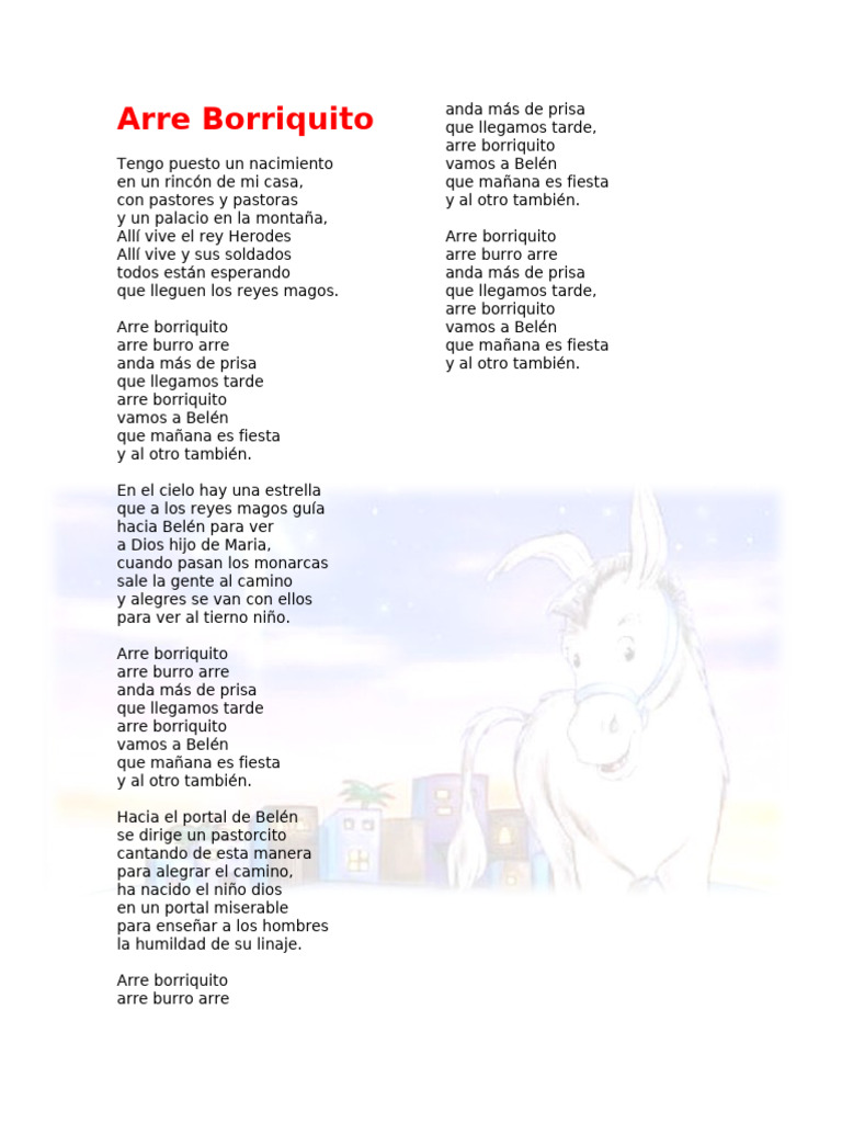 Villancico "Arre Borriquito" y su Significado | PDF