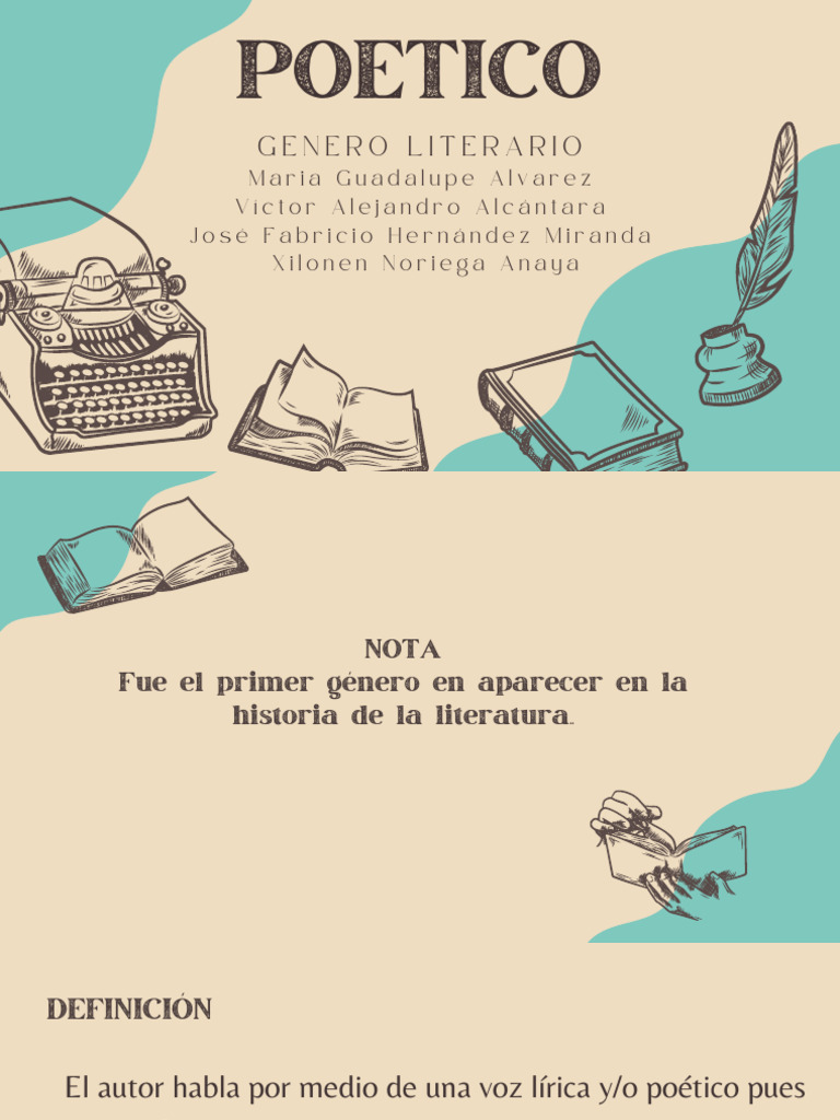 GENERO LITERARIO POÉTICO | PDF