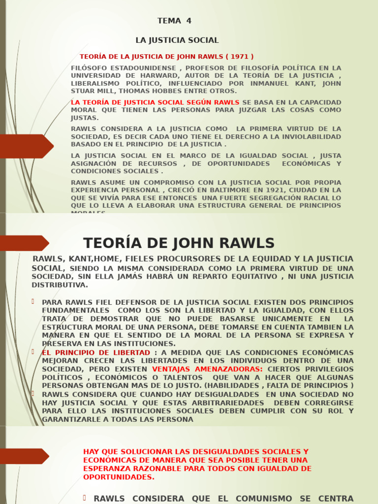 TEMA 4 Teoría de Rawls 2 | PDF | John Rawls | Justicia social