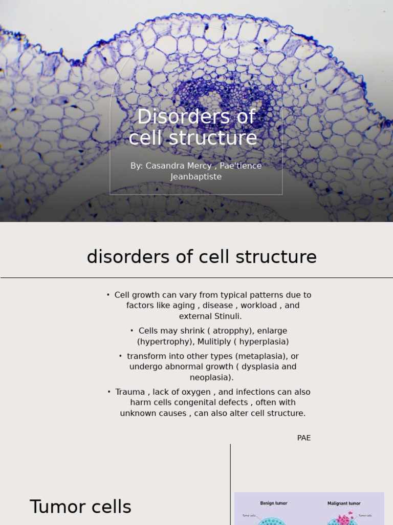 Disorders of Cell Structures | PDF | Neoplasms | Cancer