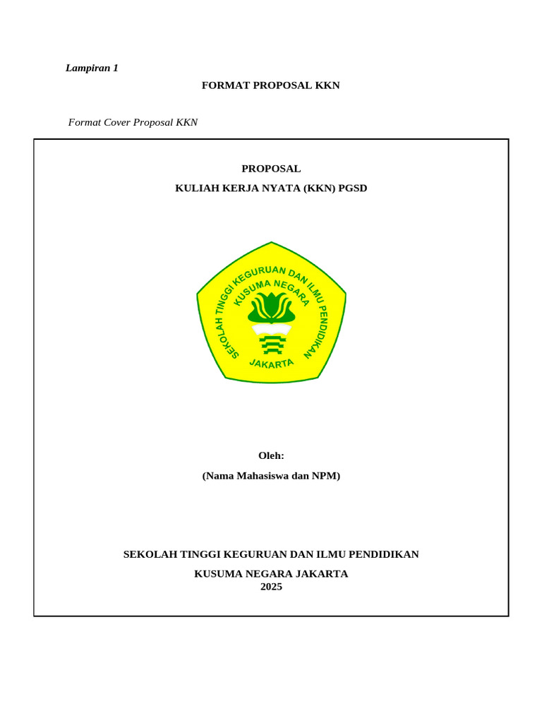 3. Format Proposal KKN | PDF