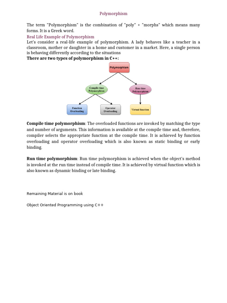 (Polymorphism) W#12 | PDF