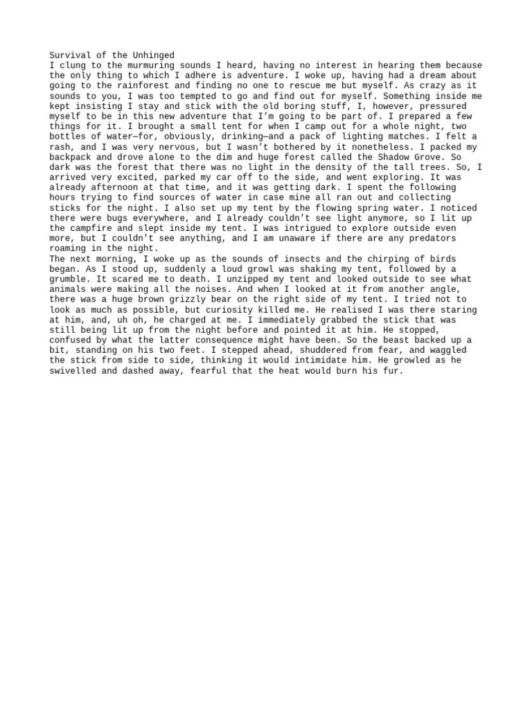 Survival of the Unhinged | PDF