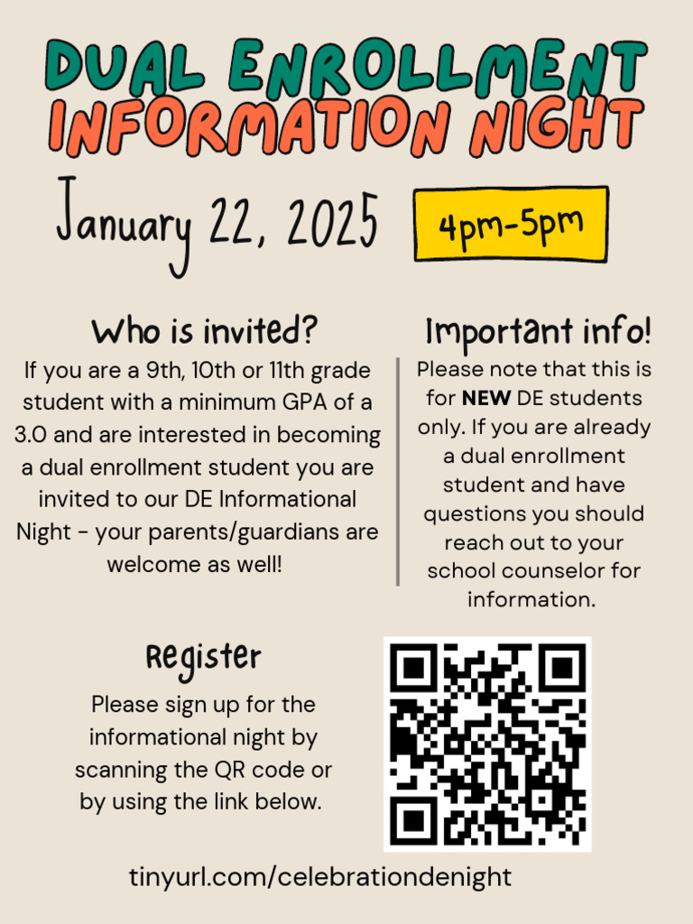 Dual Enrollment Info Night - Jan 22, 2025 | PDF