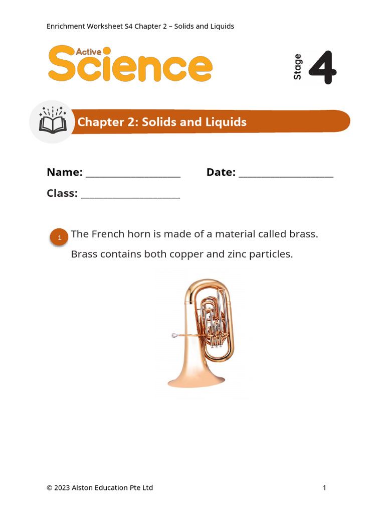Solids and Liquids Enrichment Worksheet | PDF | Lava | Liquids