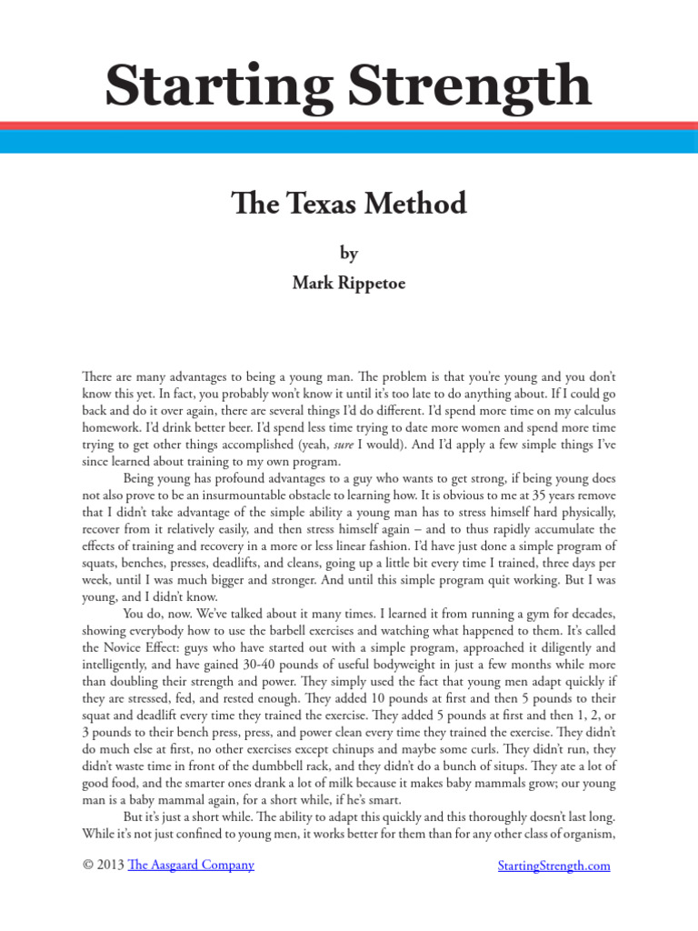 Texas Method Rippetoe | PDF | Strength Training | Physical Fitness