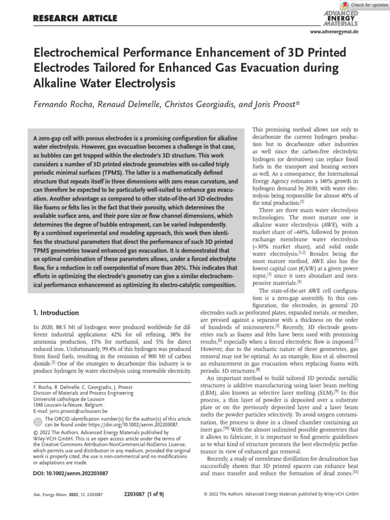 Electrochemical Performance Enhancement of 3D PrintedElectrodes ...