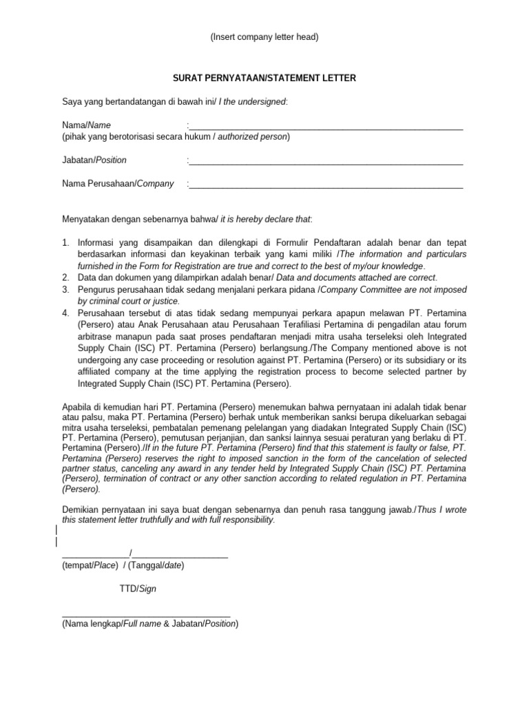 Statement Letter | PDF