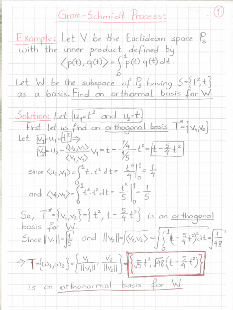 Gram Schmidt Notes | PDF