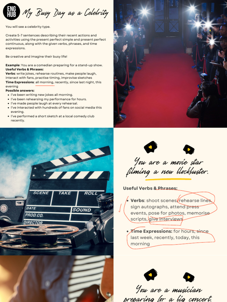 Present Perfect Activities of Celebrities | PDF