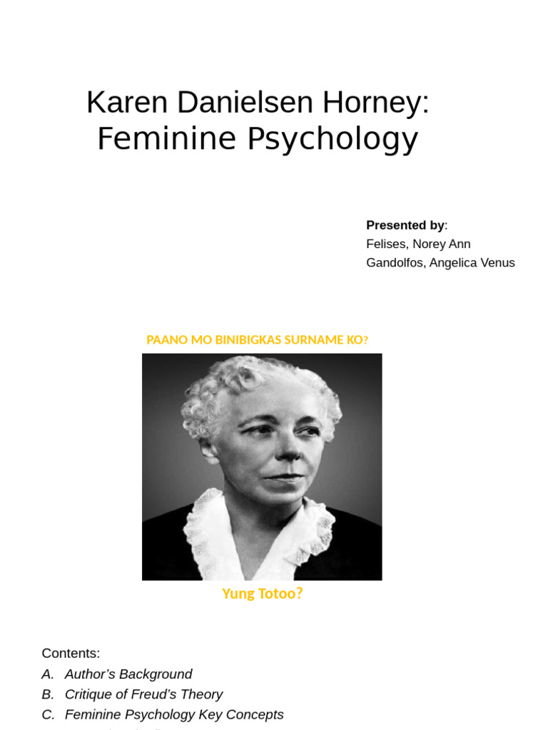 Karen Danielsen Horney | PDF | Psychoanalysis | Psychotherapy