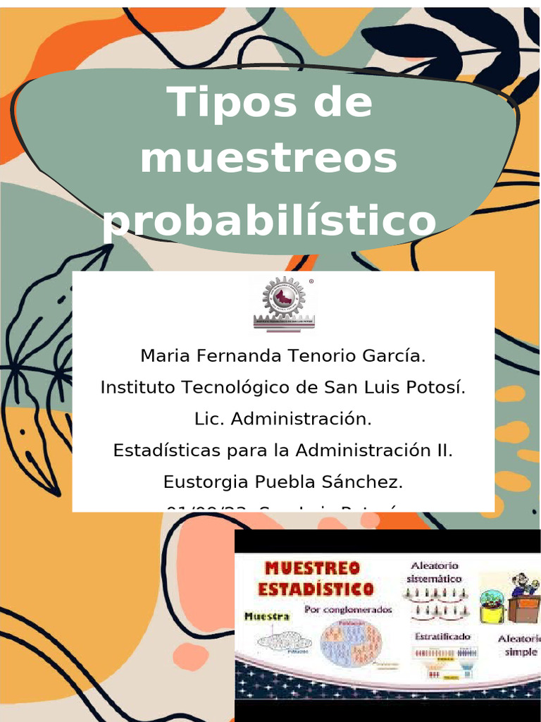 Tipos de Muestreos Estadisticas 2 | PDF | Muestreo (Estadísticas ...