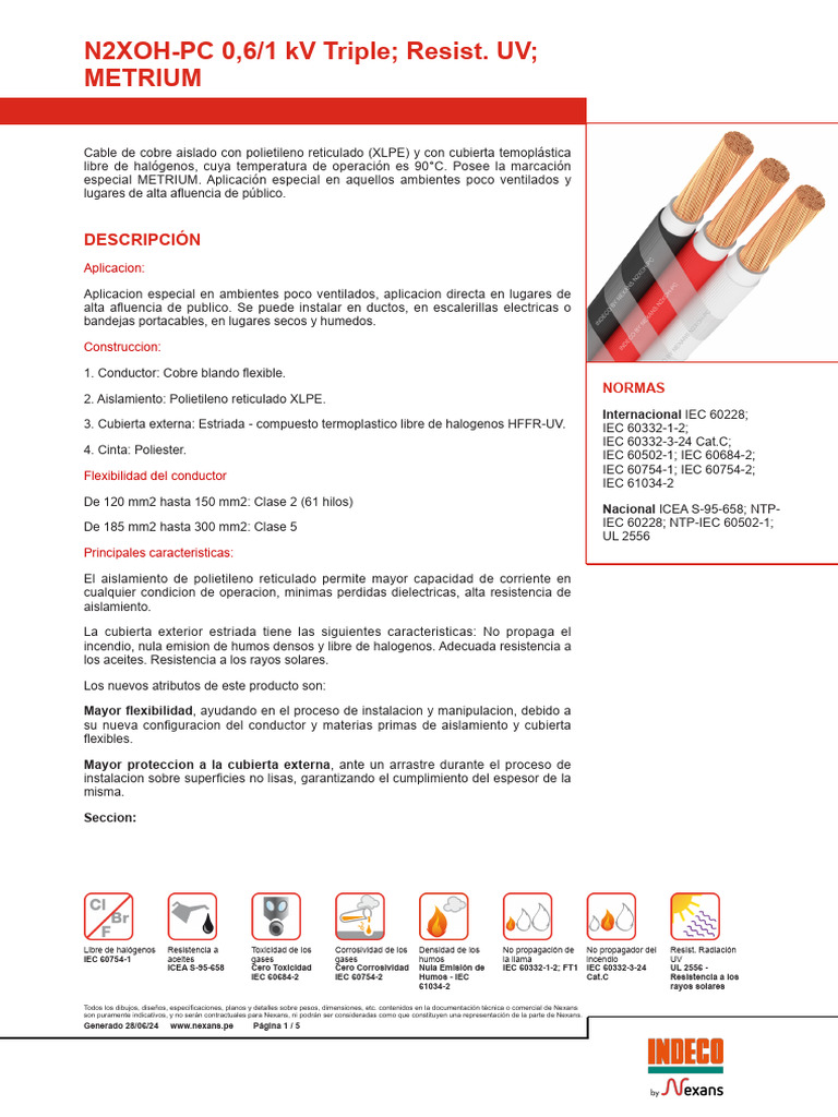 Cable 240MM2 | PDF | Aislador (Electricidad) | Ultravioleta