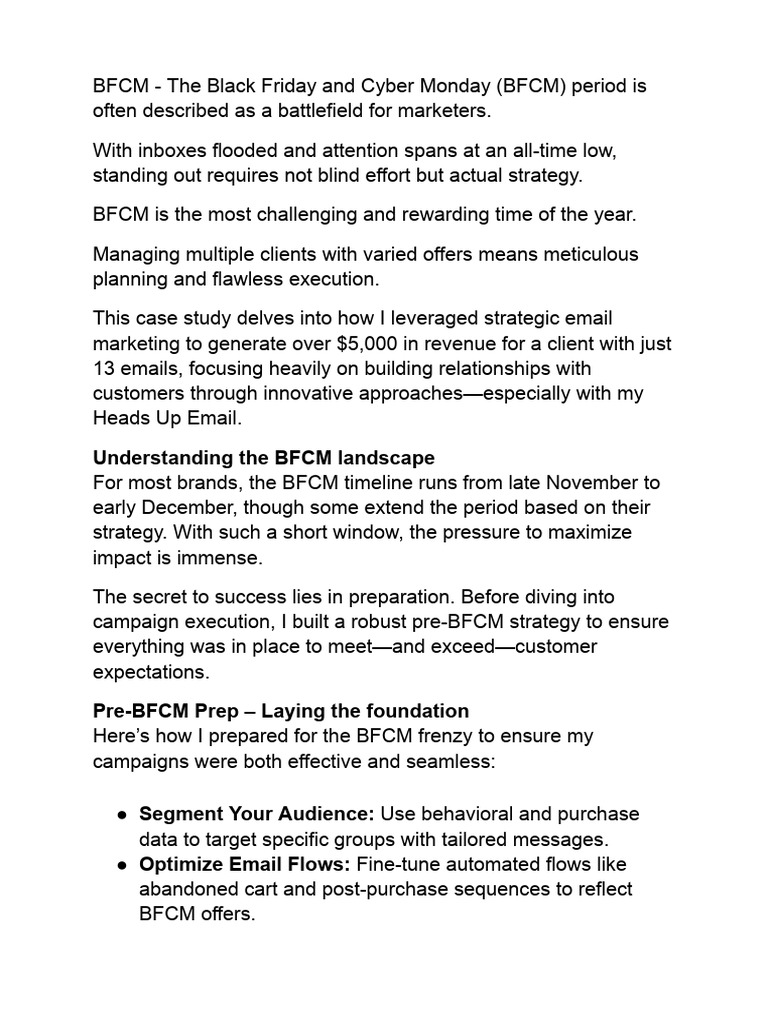 The $16000 BFCM Week - Strategic Email Marketing For Our E-Commerce Client | PDF | Marketing | Brand