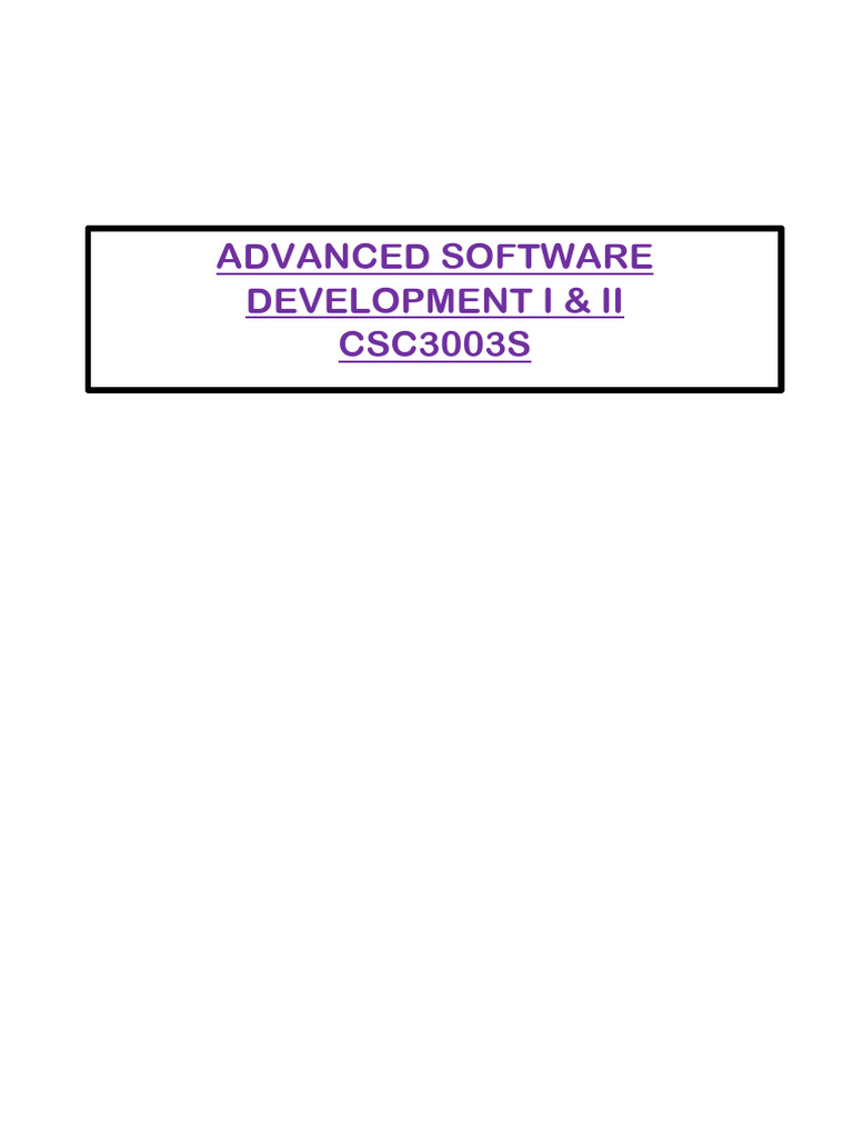 Advanced Software Development I and II | PDF | Software | Performance ...