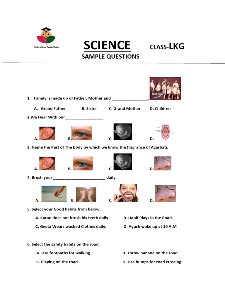 LKG EVS Sample Question Paper | PDF