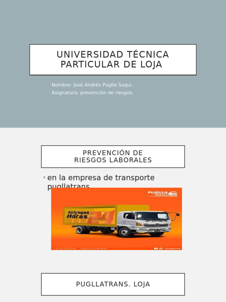 Utpl Recuperaxion de Proyecto Final | PDF | Transporte