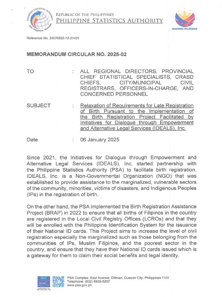 Memorandum Circular No. 2025 02 | PDF
