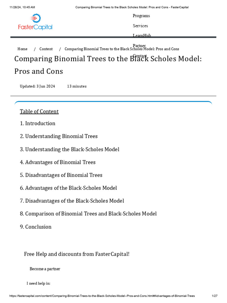 Binomial Trees Comparison To BSM | PDF | Option (Finance) | Black ...