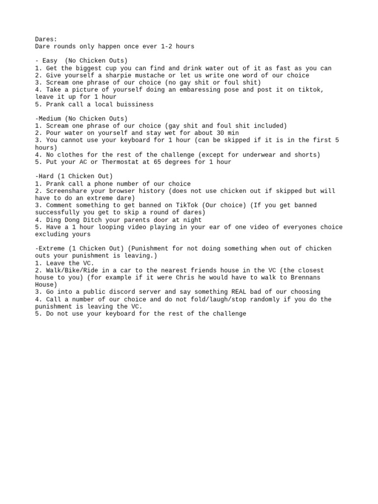 Dares | PDF