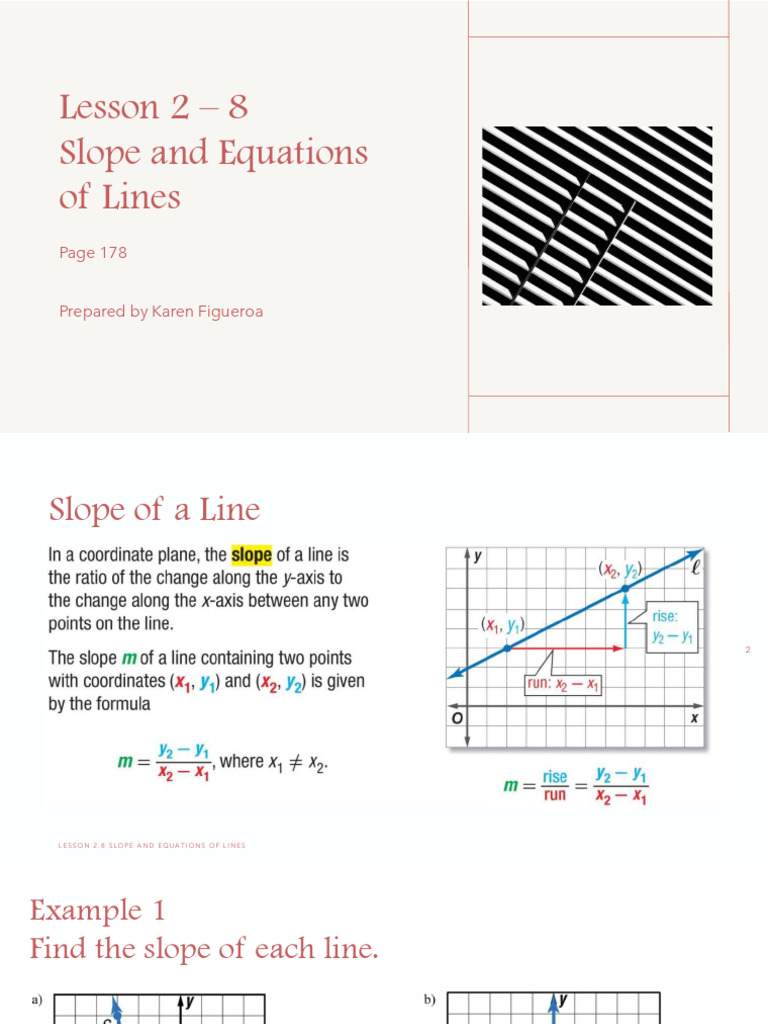 Lesson 2-8 Slope and Equations of Lines | PDF
