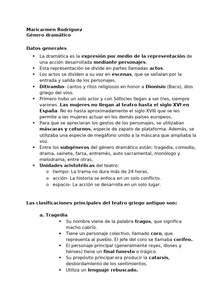 Introducción al Género Dramático | PDF | Tragedia | Teatro
