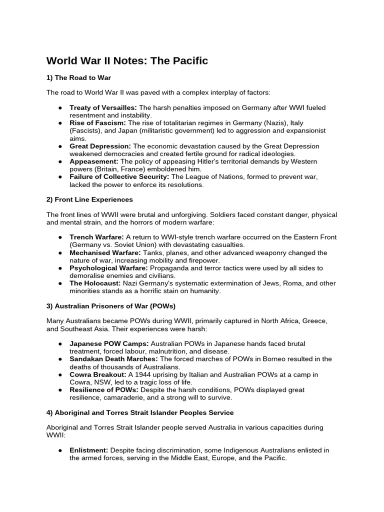 World War II Notes_ The Pacific | PDF | World War II | Nazi Germany