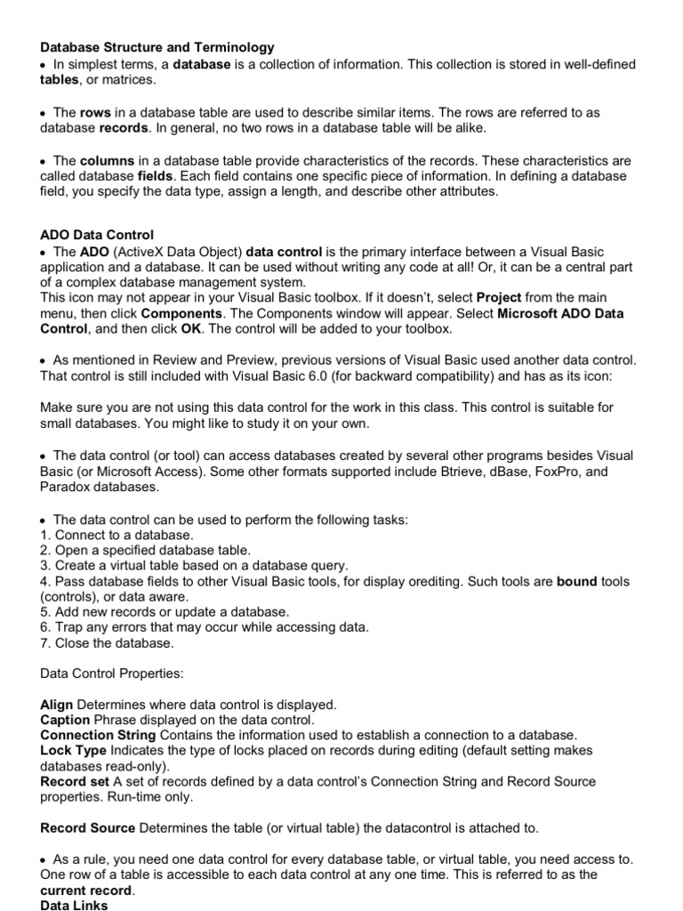 Database Structure and Terminology | PDF | Microsoft Access | Rgb Color ...