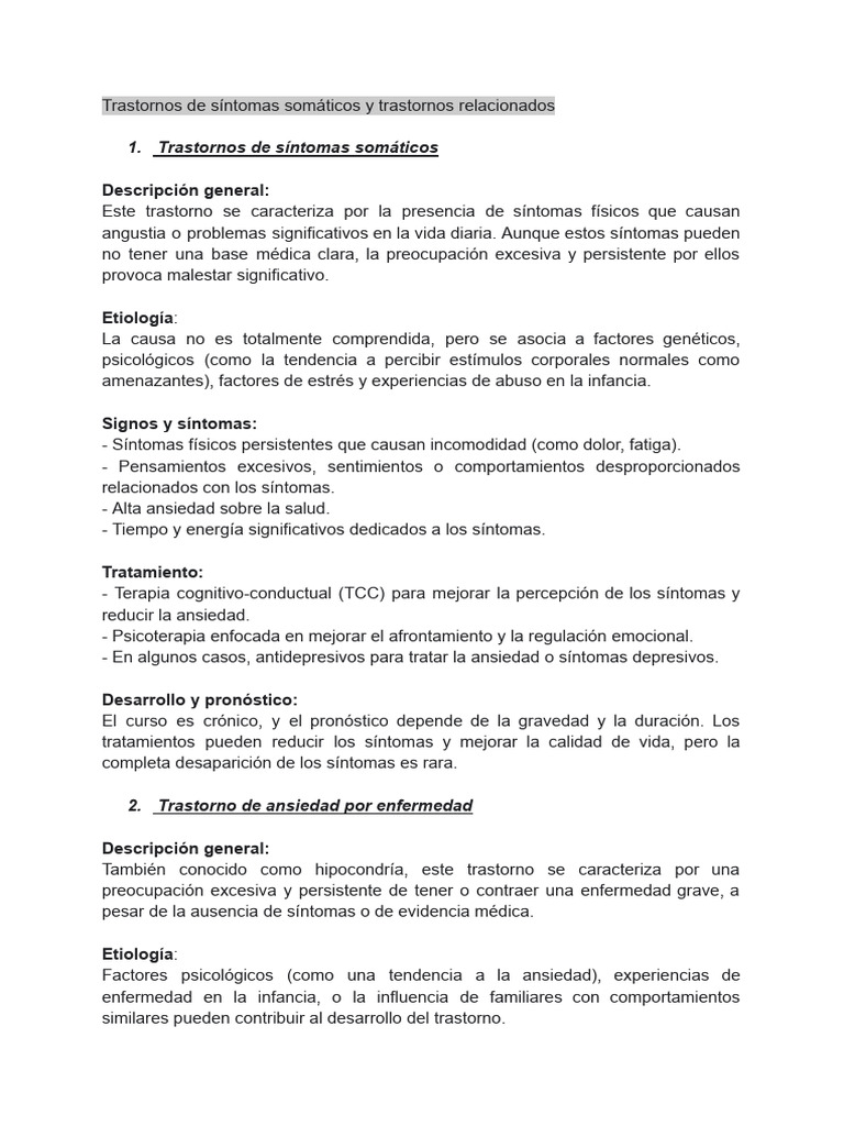 Trastornos de síntomas somáticos y trastornos relacionados _Trastornos de la conducta ...