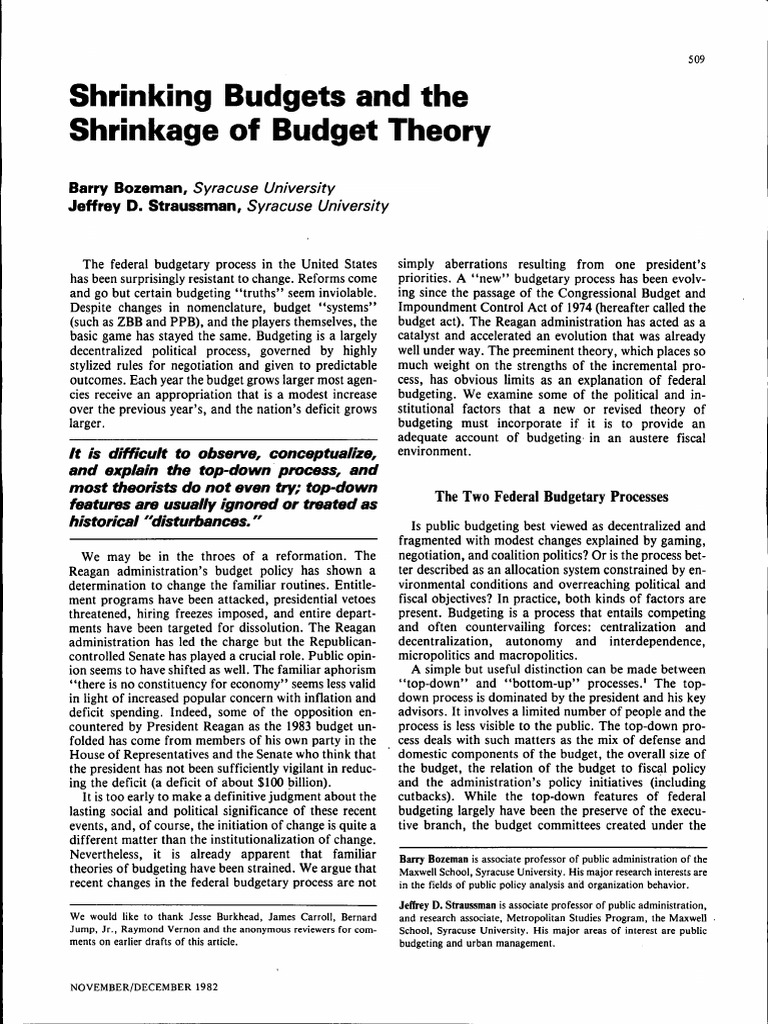 1982 - Bozeman Shrinking Budgets | PDF | Government Budget Balance ...