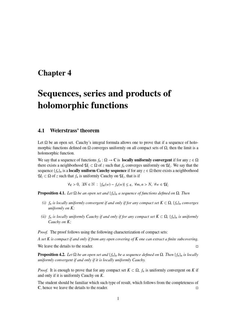 Chapter 4 | PDF | Limit (Mathematics) | Holomorphic Function