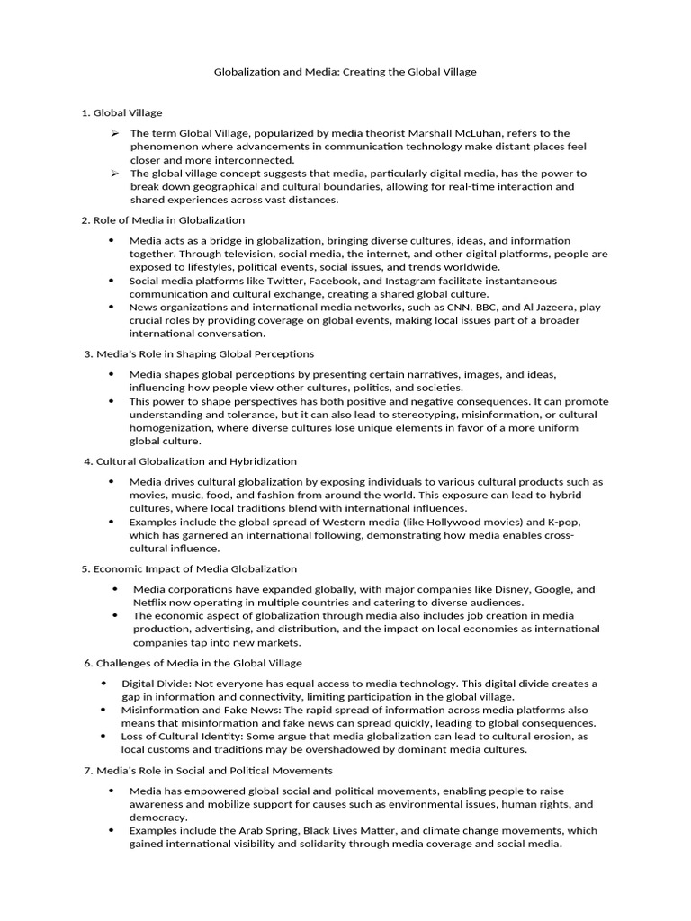 Media's Impact on Globalization Trends | PDF | Globalization | Social Media