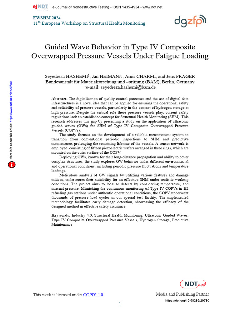 Guided Wave Behavior in Type IV Composite Overwrap | PDF