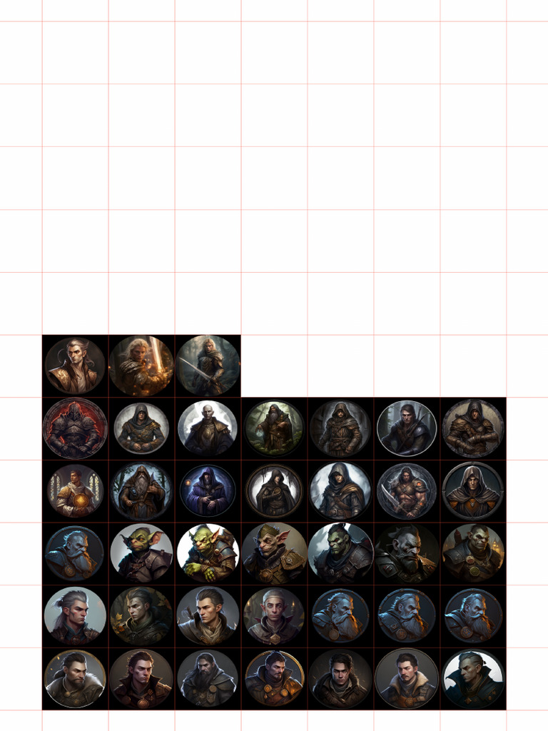 Grimlore Tokens Characters Dina4 | PDF