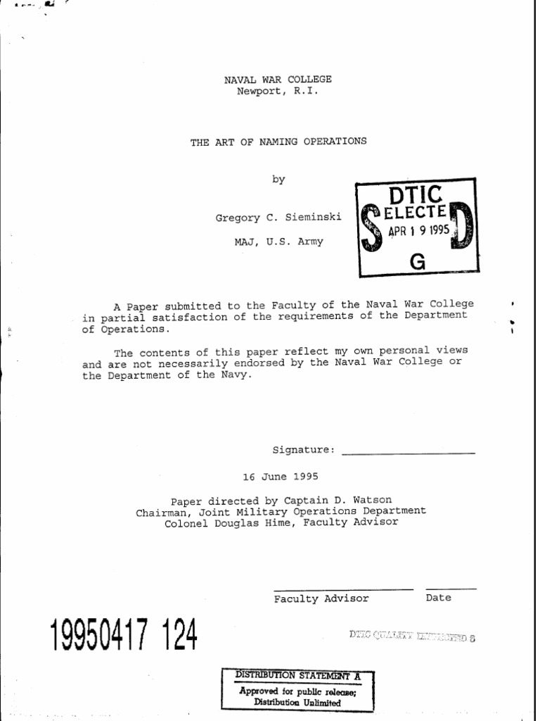 The Art of Naming Operations1 | PDF