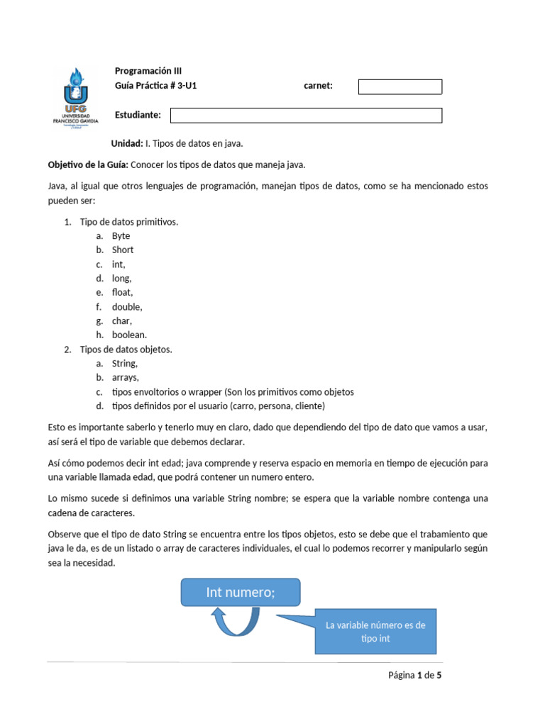 Tipos de Datos en Java y Ejercicios | PDF | Tipo de datos | Java (lenguaje de programación)