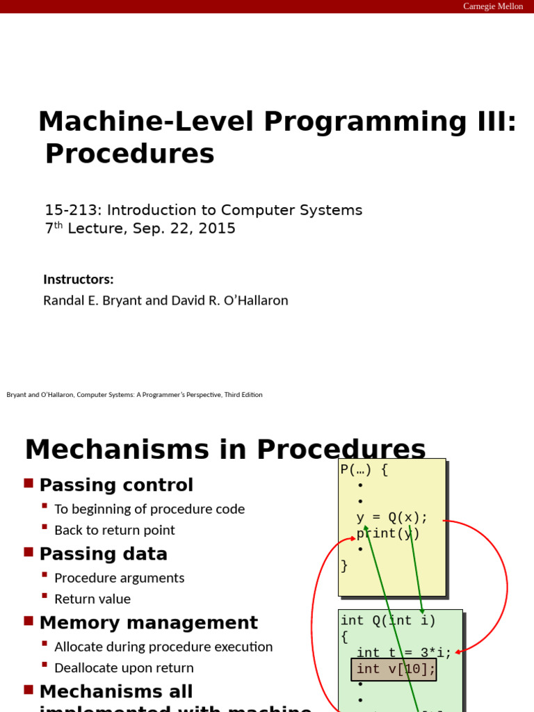 07 Machine Procedures | PDF | Control Flow | Computer Engineering